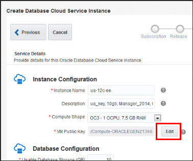 SSHトンネルを通してのDatabase Cloud Service (DBaaS)インスタンスへの接続